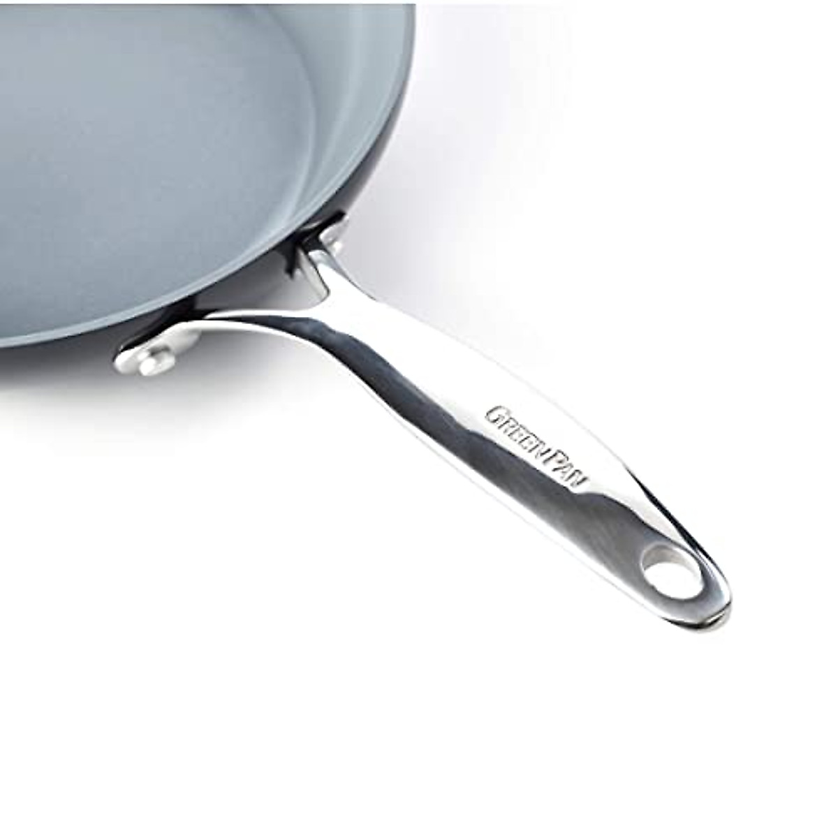 GreenPan Valencia Pro Hard Anodized Healthy Ceramic Nonstick 12" Wok, PFAS-Free, Induction, Dishwasher Safe, Oven Safe, Gray