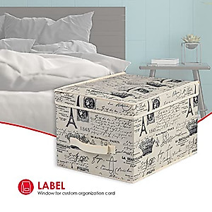 Home Basics Paris Collection Non-Woven Large Storage and Organization Box, Natural, (Jumbo Box)