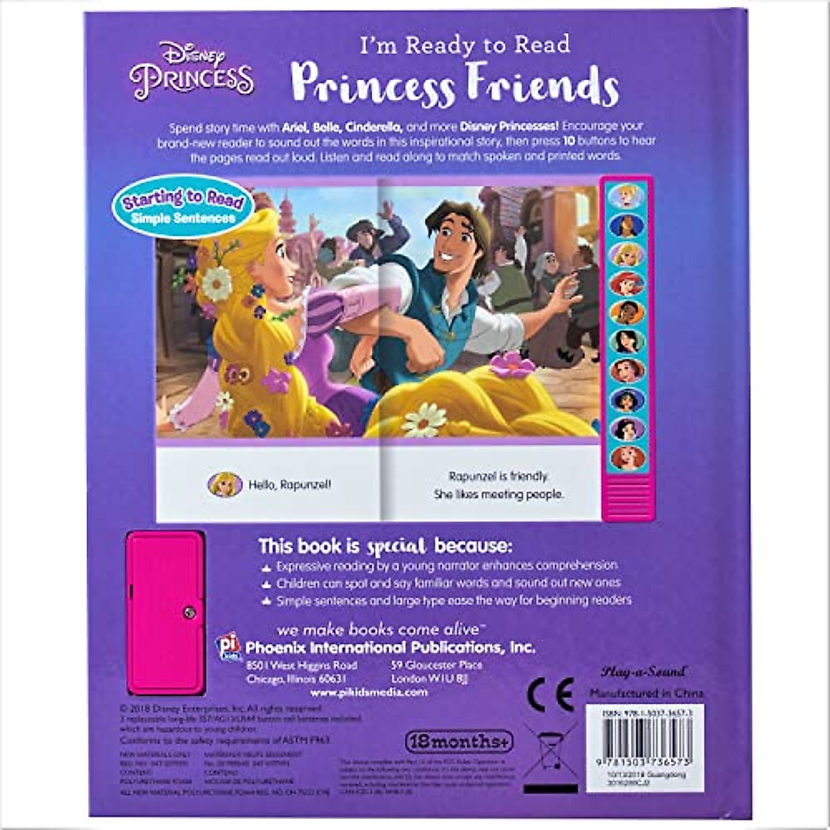 Disney Princess Belle, Mulan, Cinderella, Rapunzel, and More! - I'm Ready to Read Princess Friends Sound Book