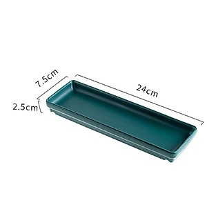 Amosfun Porcelain Platters Rectangular Serving Trays Porcelain Platter Snack Sushi Food Holder Storage Tray Dish for Parties (Green)