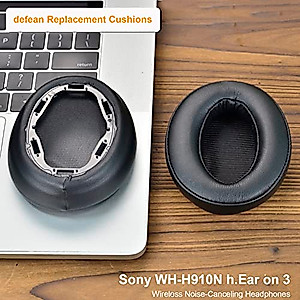 WH-H910N Ear Pads - defean Replacement Ear Cushion Cover Compatible with Sony WH-H910N h.Ear on 3 Wireless Noise-Canceling Headphones (Black)