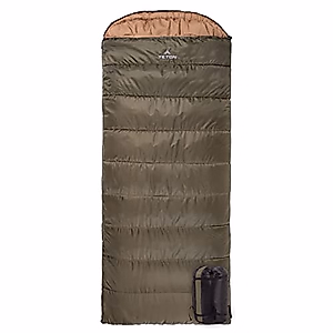 TETON Sports Celsius XL 0F Sleeping Bag; Great for Family Camping; Free Compression Sack, Green, 90-Inchx 36-Inch, Left Zip