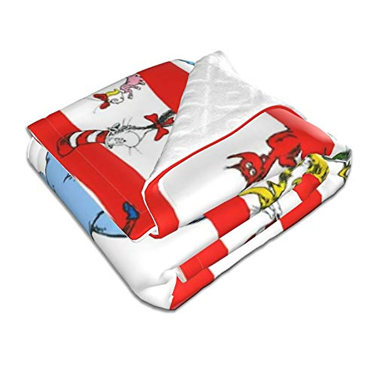 Red White Unisex Baby Blanket Super Soft Reversible Nursery, Swaddle Stroller Infant Toddler Bedding for Kids 30 x 40 Inch (76x102cm)