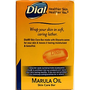 Dial Skin Care Bar - Marula Oil - Gentle Cleansing - 4 OZ (113 g) Per Bar - 3 Count Bars Per Package - Pack of 4 Packages