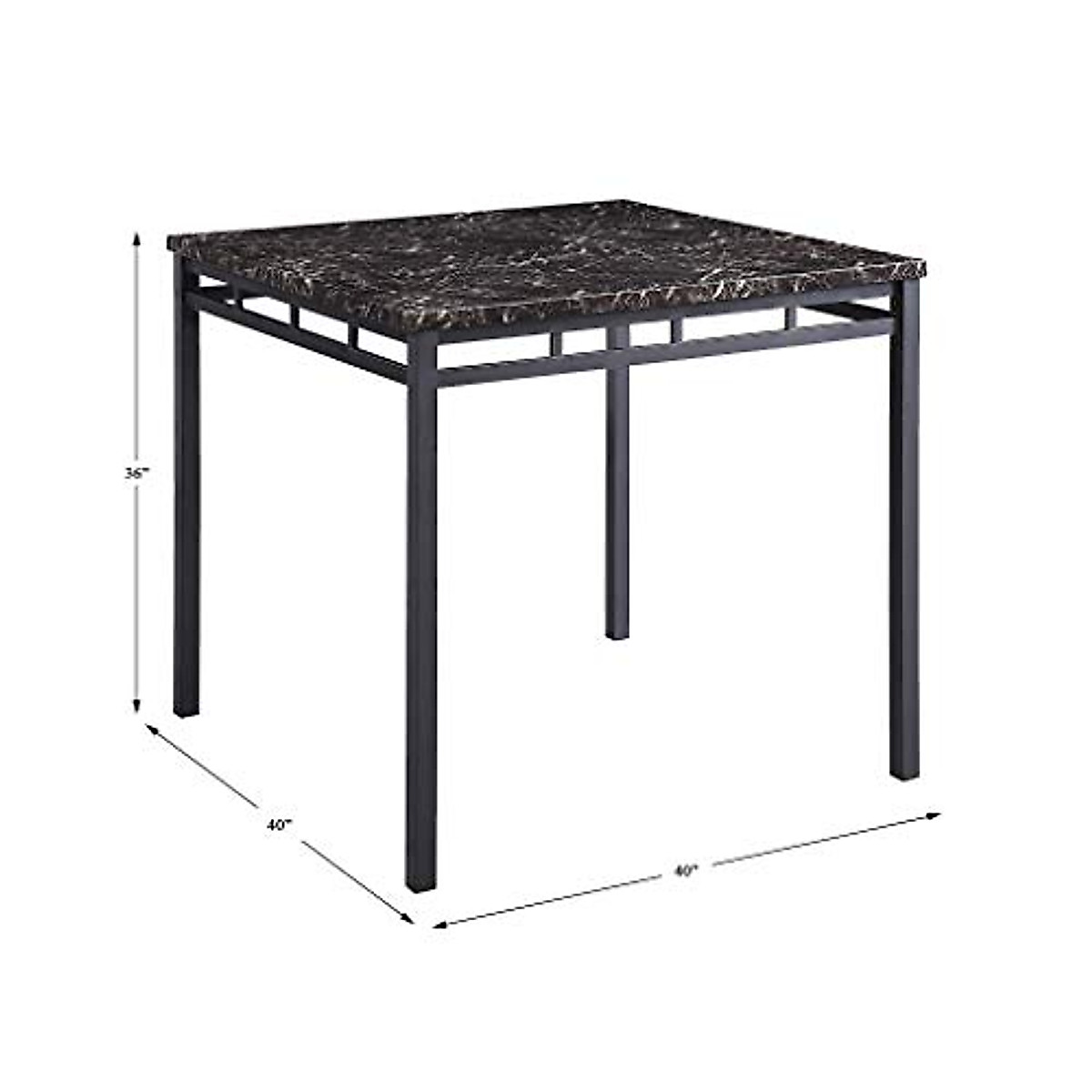 Homelegance 5-Piece Pack Counter Height Dinette Set, Black