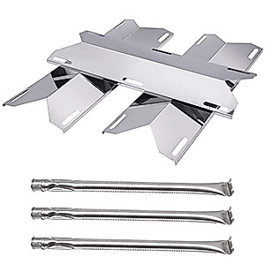 Hipoilk Replacement Parts for Charmglow 720-0036-HD-05 720-0230 Grill Parts for Nexgrill 720-0025 720-0083-04R Sterling Forge 720-0016, Stainless Steel Grill Burner Tube, Heat Plates Tent Shield