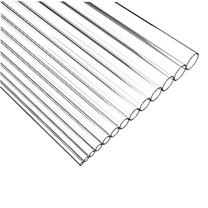 Dinglab,Quartz Glass Tube,Quartz Sleeve,Fused Quartz Tubing,Fused Silica Tube,Made by Vycor Glass,Thcik 1mm,5Pcs/Pack (OD 12mm, ID 10mm, Length 200mm)