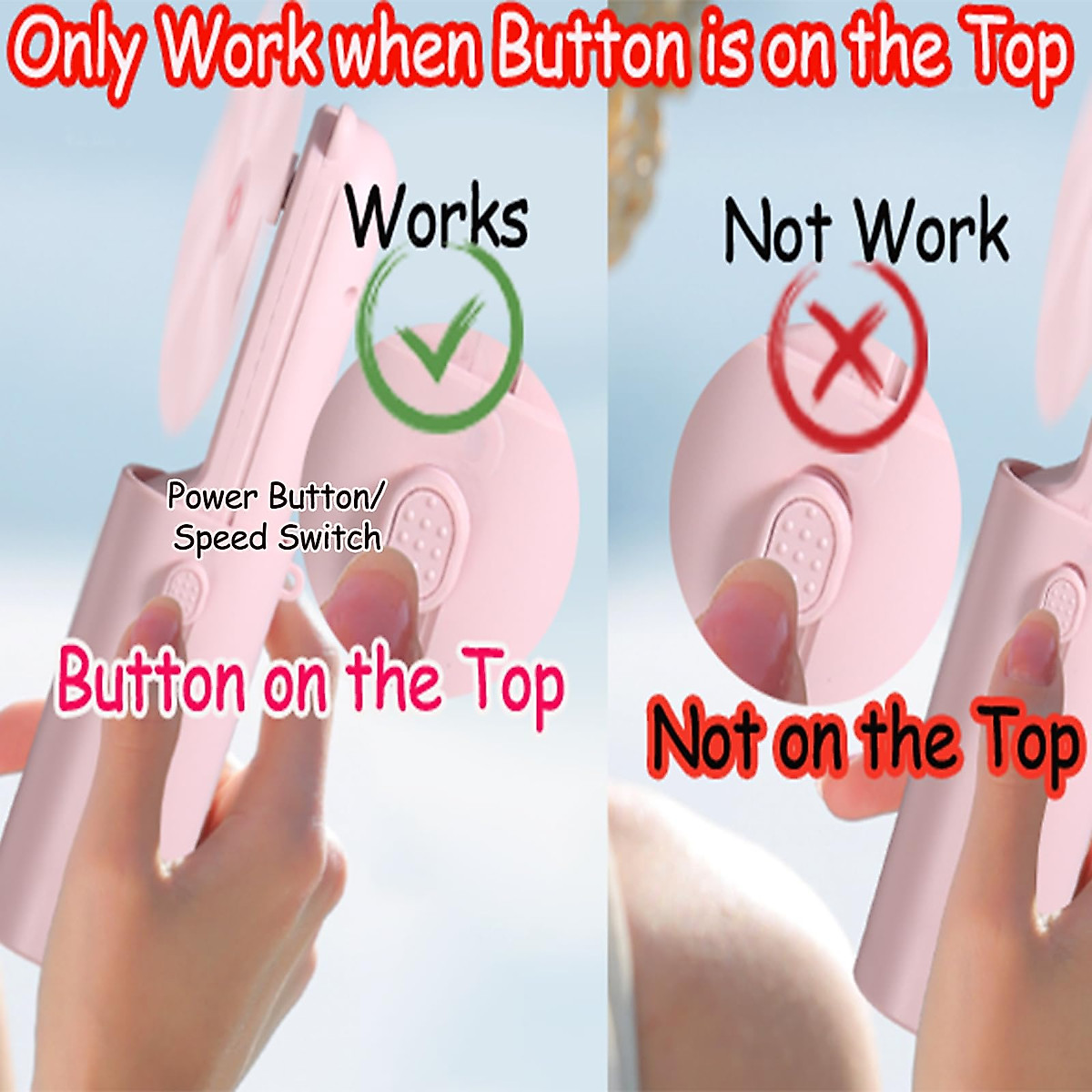 MrXGod Handheld Mini Fan, Personal Fan Handheld, Hand Held Fan for Travel Outside Rechargeable