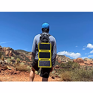 SunJack 25 Watt Foldable IP67 Waterproof ETFE Monocrystalline Solar Panel + 2X 10000mAh Power Banks with USB-A and USB-C for Cell Phones, Tablets and Portable for Backpacking, Camping, Hiking