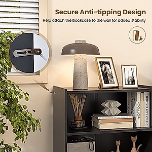 Giantex 3-Cube Bookcase Black - 3-Tier Modern White Open Bookshelf with Adjustable Shelves, Anti-Tipping Device, Small Wood Cube Storage Organizer for Kid’s Room, Living Room, Bedroom