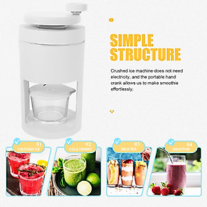 Kichvoe Stainless Steel Blades Portable Crushed Ice Maker Ice Cube Mold Shaved Ice Machine Ice Machine Crushed Ice Handheld Ice Machine Washable Tool Crusher Ice Blender Household Glass