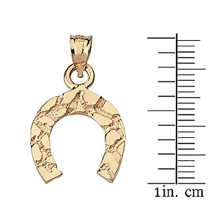 Lucky Nugget Horseshoe Charm Pendant (10k Yellow-Gold)