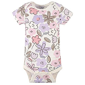 Gerber Baby Girls' 4-Pack Short Sleeve Onesies Bodysuits, Bunny Ballerina Purple, 6-9 Months