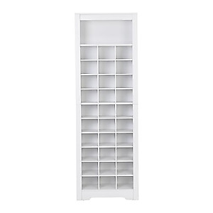 Goohome Stylish Design 30 Shoe Cubby Console, Contemporary Free Standing Tall 10-Tier Shoe Storage Cabinet with Multiple Storage Capacity and Versatile Use for Hallway, Entryway, Space-Saving