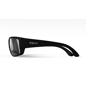 REKS ST Black WRAPAROUND I Silver Mirror Polarized lens