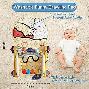 Baby Play Gym Baby Mat, Baby Activity Center Gym Kick Play Piano Musicial Lights, Baby Tummy Time Mat Gift for Infant Babies Newborn Toddlers Boys Girls