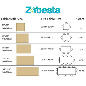 Zobesta Vinyl Tablecloths for Rectangle Tables, Plastic Tablecloth Table Cover Waterproof, Vinyl Table Cloth Rectangle Table for Kitchen and Outdoor (55 x 102 Inch, 8-10 Seats, Beige Leaf)