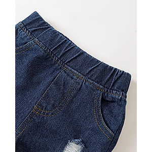 Renotemy 18-24 Months Girls Clothes Toddler Girl Outfits 2T Girl Clothes Cute Toddler Girls Clothes Blue Plaid Denim 18-24 Months Fall Winter