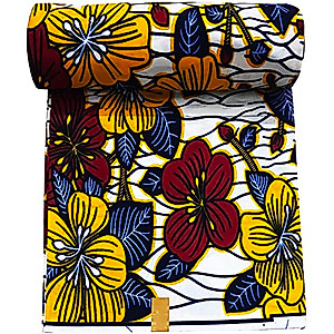 Vkceeool African Wax Print Fabric Ankara Cloth Fabric 6 Yards 100% Cotton (Fabric-B14)