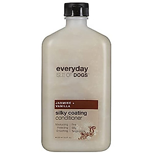 Isle of Dogs - Everyday Elements Silky Coating Conditioner For Dogs - Jasmine + Vanilla - Moisturizing Pet Conditioner With Aloe Leaf Juice For A Softer, Shinier Coat - 16.9 Oz, (711-16oz)
