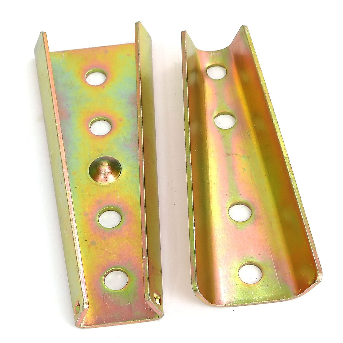 heyous 2 Sets 120x47mm Metal Color Zinc Sectional Sofa Interlocking Connector Bed Parts Heavy Duty Interlocking Hangers Furniture Connector Bed Replacement Parts