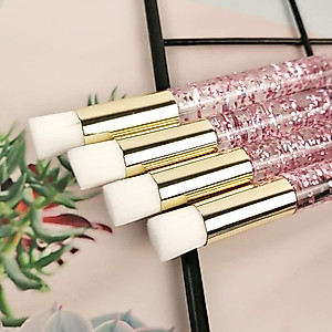 20pcs Crystal Lash Shampoo Brushes, Premium Glitter Eyelash Extensions Nose Pore Deep Cleaning Brush, Peel off Blackhead Removing Brush, Facial Cleansing Brushes, Cosmetic Lash Cleanser Brush