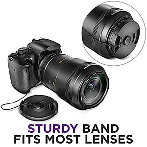 5 Pcs Altura Photo Lens Cap Keeper, Camera Lens Cap Leash for DSRL & Mirrorless Lenses - Camera Lens Keeper/Lens Holder for Canon, Nikon, Sony, Sigma, Tamron & Others Camera Lens Accessories