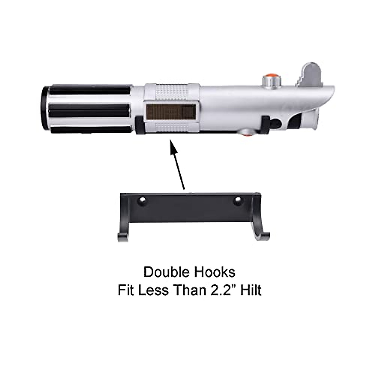 LEKUSHA Lightsaber Hilt Wall Mount Holder Light Saber Hilt Display Rack Hook Stand, Compatible for Any Lightsaber Hilt, Black Pack of 4