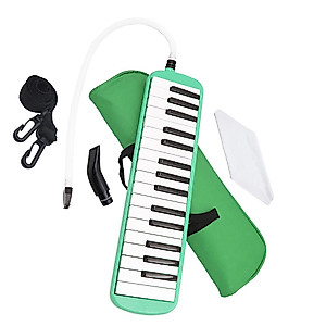 Mibee 32 Piano Keys Melodica Musical Instrument for Music Lovers Beginners Gift with Carrying Bag (Green) (20220318)