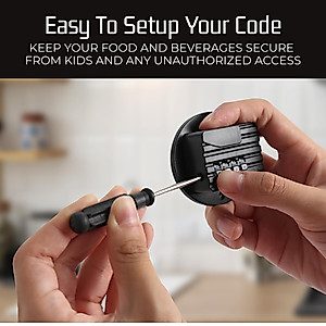 Bolt Dropper Refrigerator Lock - Child Safety Lock with Adhesive - Easy to Use Combination Lock - Protects Appliances from Scratches - Multiple Use Cabinet Lock Combo - Black, Drawer Child Locks