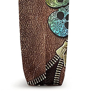 Zero Fcks Sugar Skull Given Sunflower Zipper-Leather-Lover Tote Bag