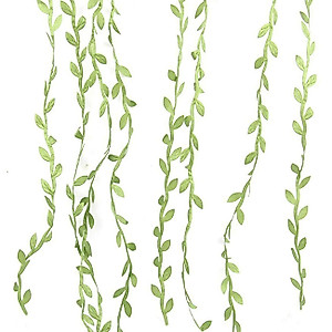 TIHOOD 2PCS 252 Ft Artificial Vines, Artificial Eucalyptus Leaf Garland DIY Greek Wild Jungle Decorative Botanical Greenery for Home Wall Garden Wedding Party Wreaths (Artificial Vines x2)