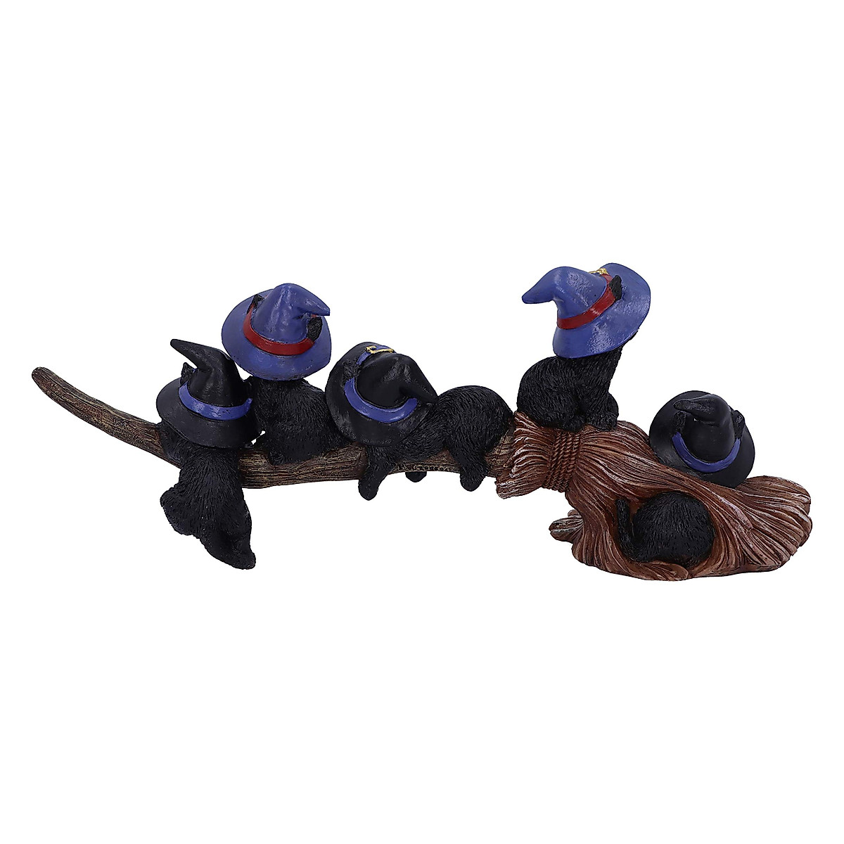 Nemesis Now Purrfect Broomstick Witches Familiar Black Cats and Broomstick Figurine,27.5cm