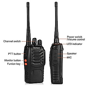 6pcs BAOFENG BF-888S Walkie Talkie for Adults, Long Range Two Way Radio, 1500mAh 16 CH, 6 Radios 6 Earpieces 1 Six-way Charger 1 Cable