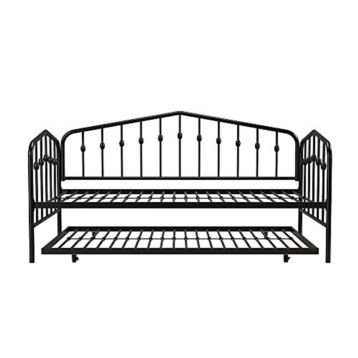 Novogratz Bushwick Metal Daybed & Trundle, Twin Size Frame, Black