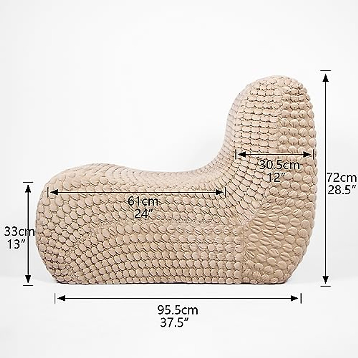 N&V Single Seated Foam Sofa, Armless Floor Sofa, One Piece High Density Foam, Removable and Machine Washable Cover, Champagne