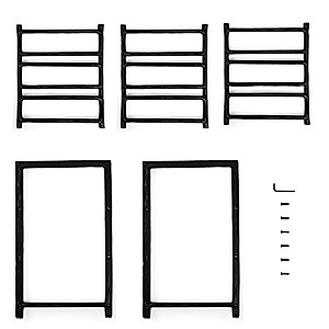 BIRDROCK HOME Wine Rack - Free Standing Stand - Forged Aluminum Metal - Kitchen Countertop - Black - Vertical Shelf Storage Cabinet - Holder (9 Bottle)