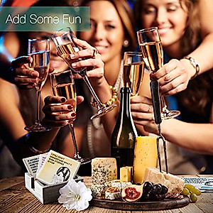 Wine Coasters Set & Holder - Funny Gifts for Women - Cool Wine Gift for Women - Housewarming Gifts for Wine Lovers - Wine Accessories (Funny Wine)