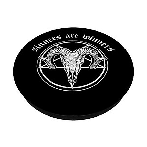 Occult Baphomet Tarot Card Satanic Devil Sinners are Winners PopSockets PopGrip: Swappable Grip for Phones & Tablets