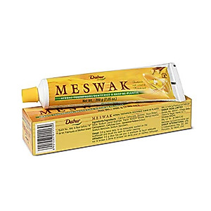 Dabur Meswak Toothpaste - Fluoride Free Toothpaste, Natural Toothpaste for Oral & Gum Health, Toothpaste for Dental Care. Natural Toothpaste with Miswak Essence, Daily for Oral Care (Pack of 3)