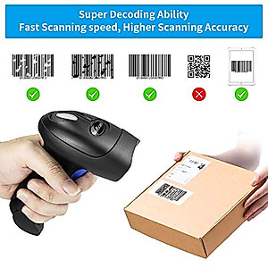 NetumScan Wireless Barcode Scanner with Stand, Portable Automatic Barcode Reader 2-in-1 (2.4G Wireless & USB 2.0 Wired QR Code Scanner for Warehouse POS and Computer (1D)