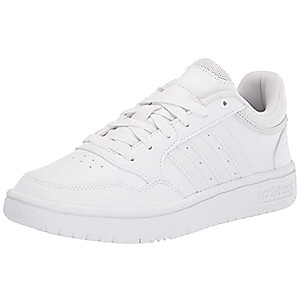 adidas Women's Hoops 3.0 Low Top Basketball Shoe, White/White/Dash Grey, 8