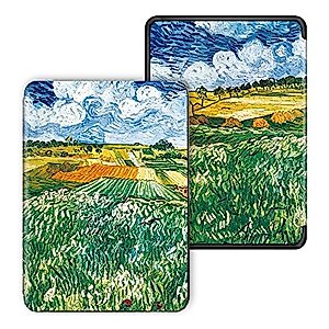 Case Fits Kindle Paperwhite 10Th Generation 2018 Released Ebook Reader Covers Pu Leather Smart Cover with Auto Wake/Sleep Cases for Kindle Paperwhite 4, Abstract Sky and Green Grass, As Shown, Kindle