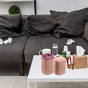 DOITOOL 3Pcs Travel Toothbrush Cup Case Toothbrush Holder Portable Toothbrush Toothpaste Storage Containers for Camping School Business Trip Bathroom White Pink Dark Blue