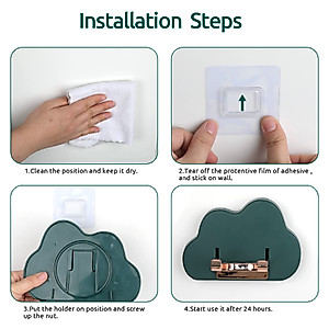 2 Pack Universal Hair Dryer Holder Wall Mounted, Blow Dryer Hanger Wall Mount for Hair Dryer Hook with Plug&Cord Organizer Self Adhesive for Cabinet Bathroom(Orange and Green)