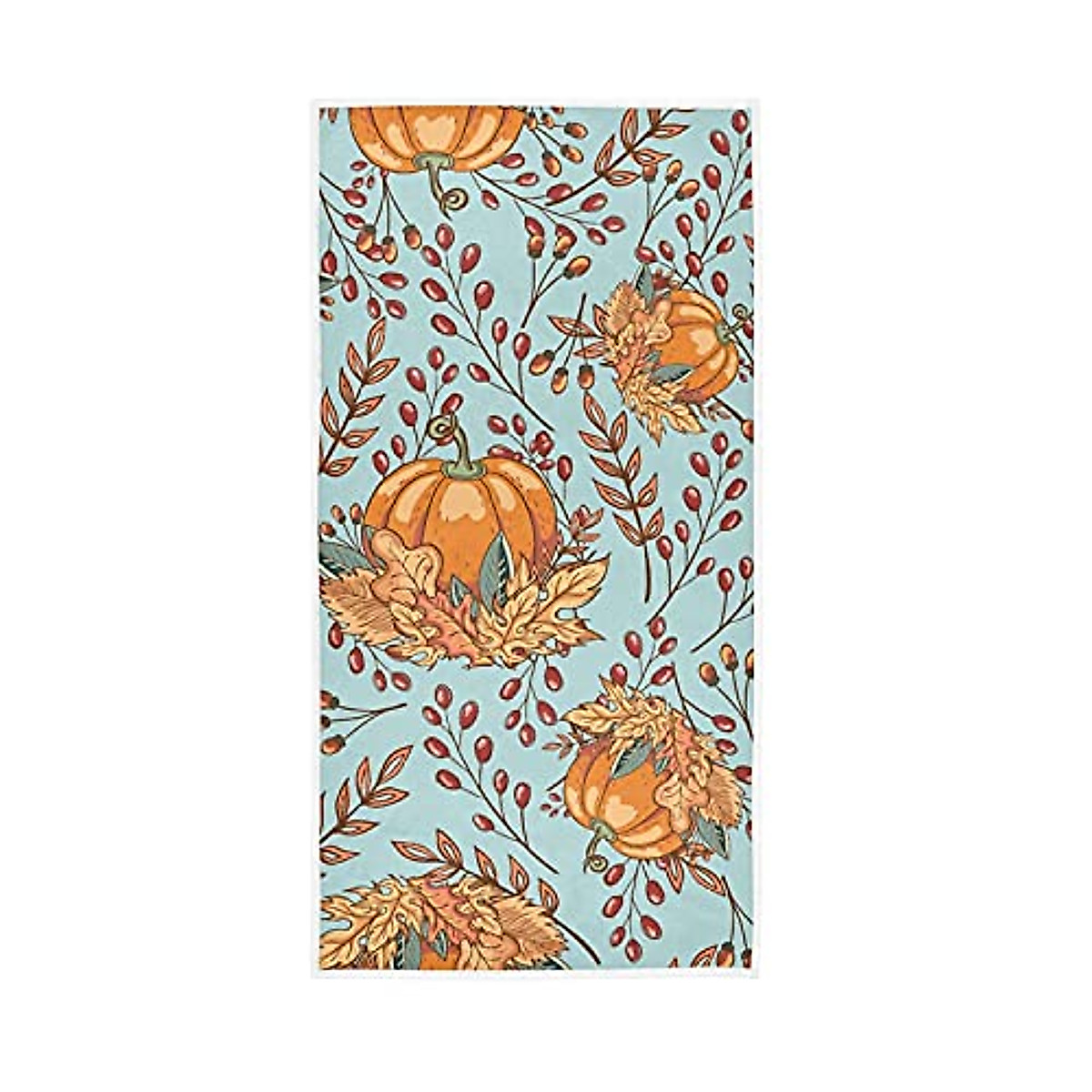 Autumn Pumpkin Leaves Soft Hand Towels for Bathroom 30X15,Decorative Fall Seasonal Vegetables Kitchen Dish Fingertip Towels Washcloth for Guest Gift Home Family
