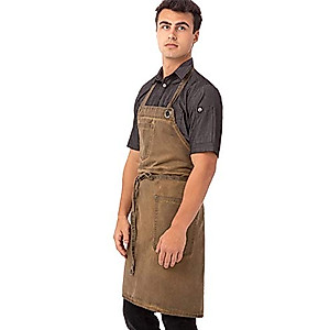 Chef Works Unisex Dorset Bib Apron, Golden Brown, One Size