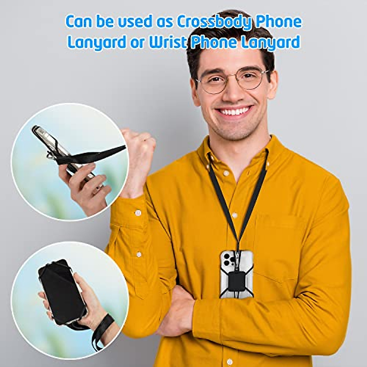 WixGear Magnetic Phone Lanyard Holder, Silicone Cell Phone Lanyard Neck Strap with Magnetic Phone Holder, Neck Phone Holder, Compatible with Most Smartphones