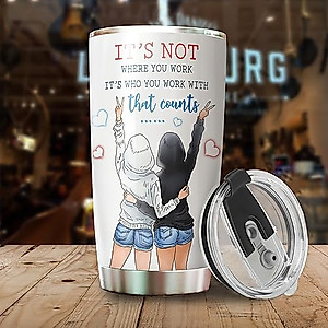 YANBI Work Bestie Tumbler For Women - Gifts For Best Friend Women - Gifts for Women Bestie - Bestie Cup - To My Work Bestie Tumbler - Bestie Mug - Gifts For Friend Female