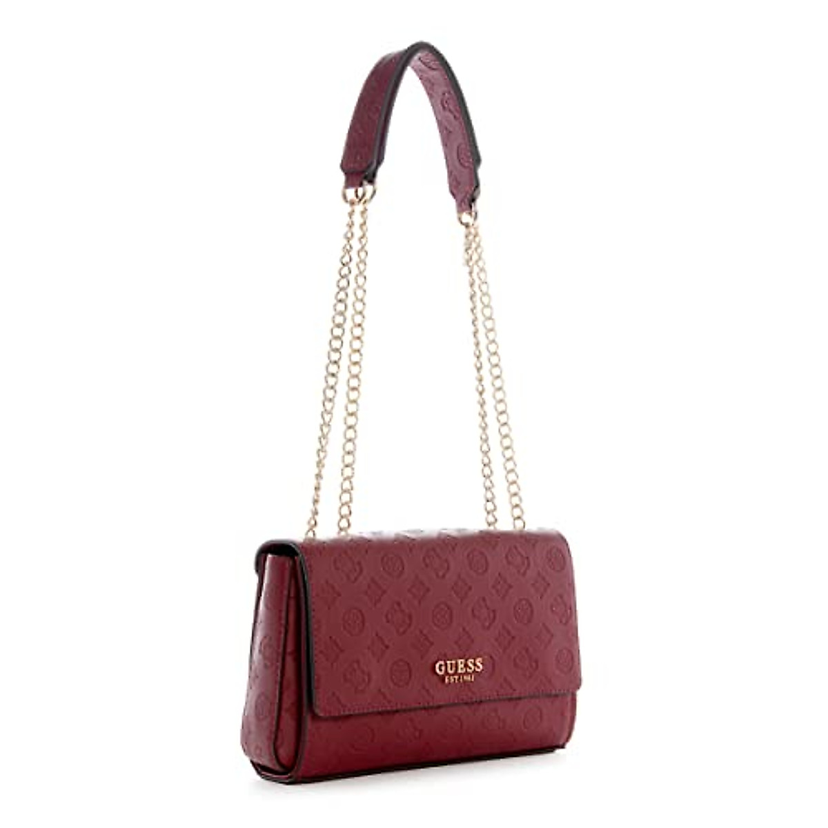 GUESS Womens Sirrah Convertible Crossbody Flap Bag, Merlot Logo, One Size US